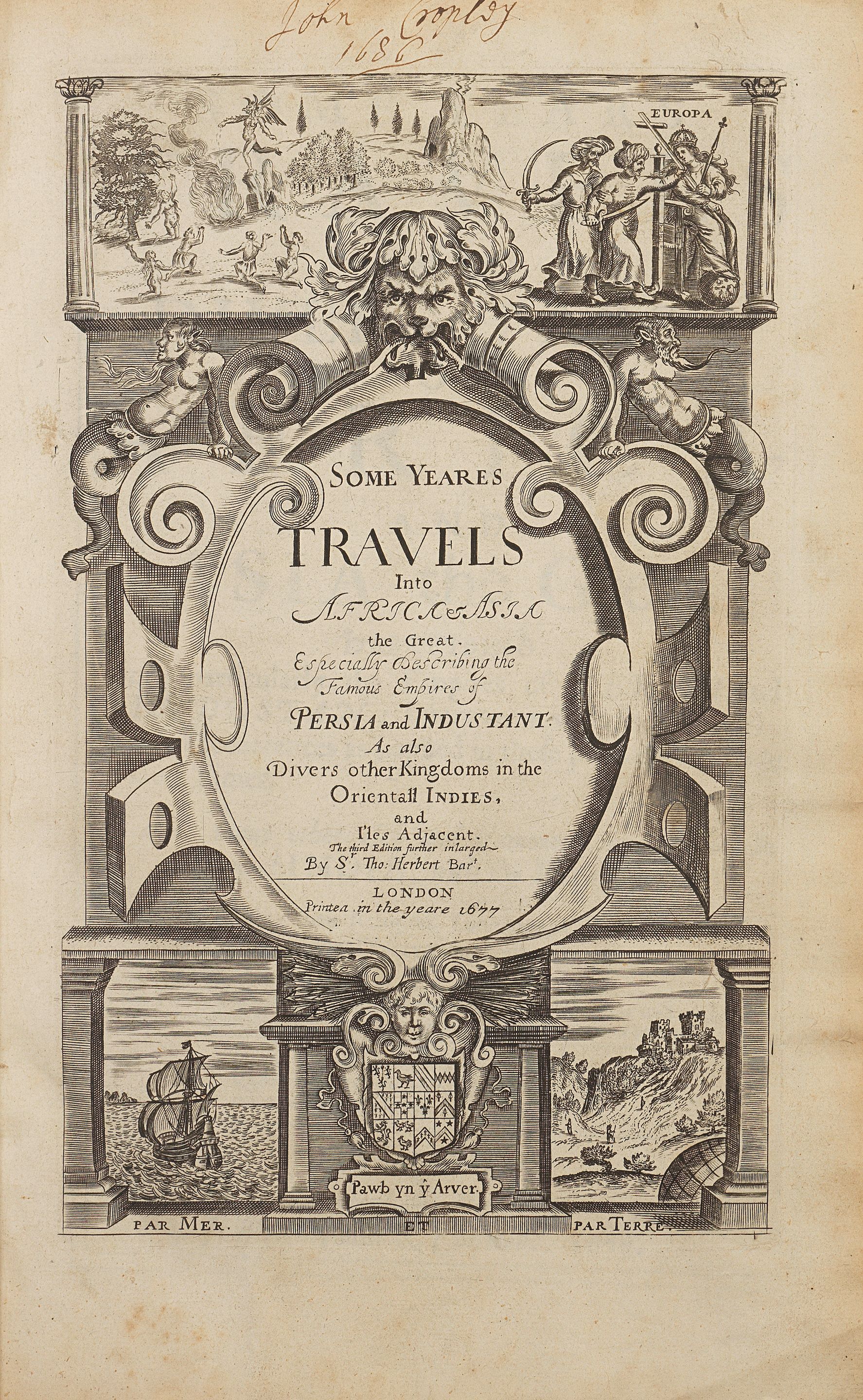 Bonhams : HERBERT (THOMAS) Some Yeares Travels into Divers Parts of ...