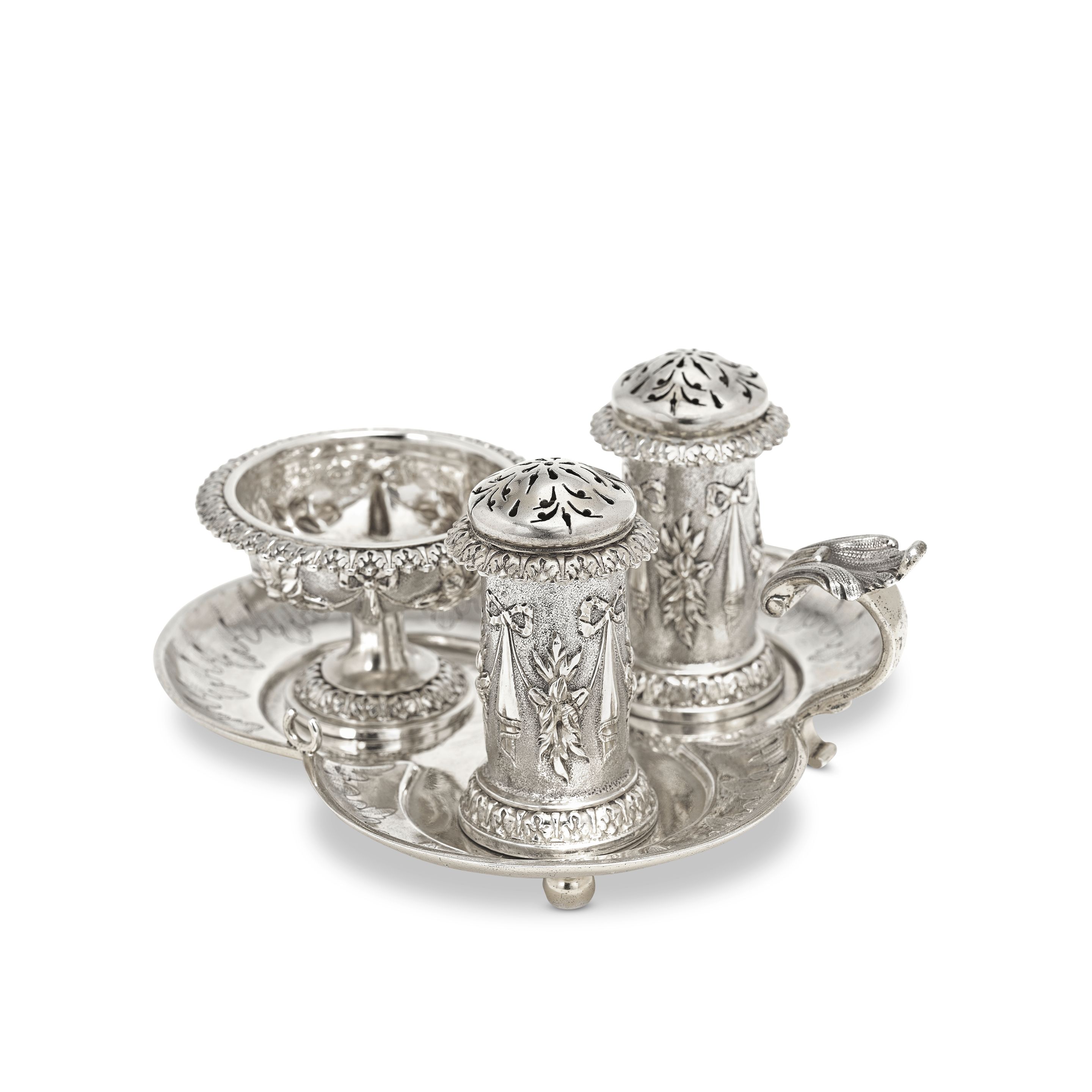 Bonhams : A Victorian silver-gilt condiment set George Fox, London 1869