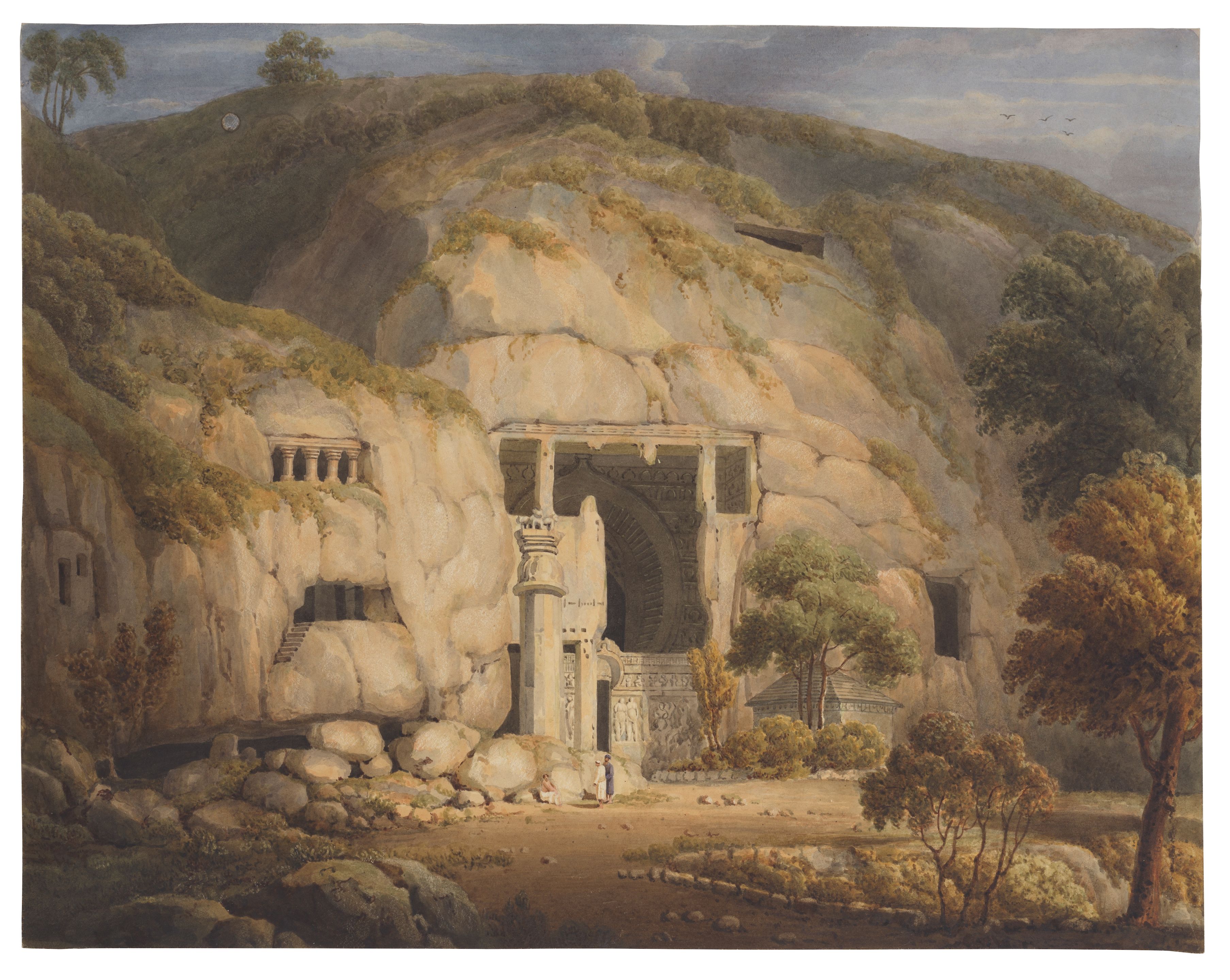 Bonhams : English School, 19th Century Figures by the entrance of the ...