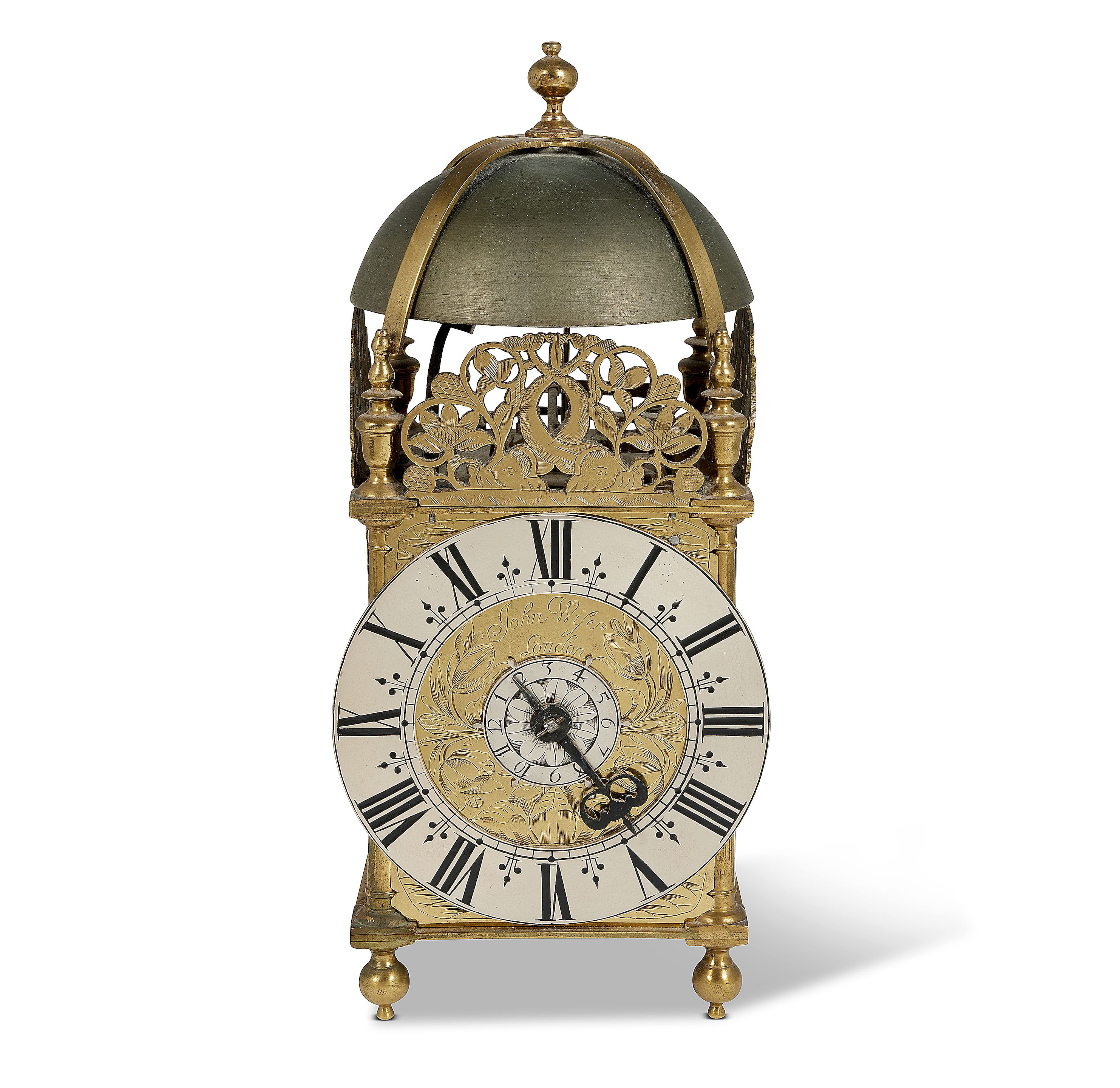 Bonhams : An 18th century brass lantern clock John Wise, London