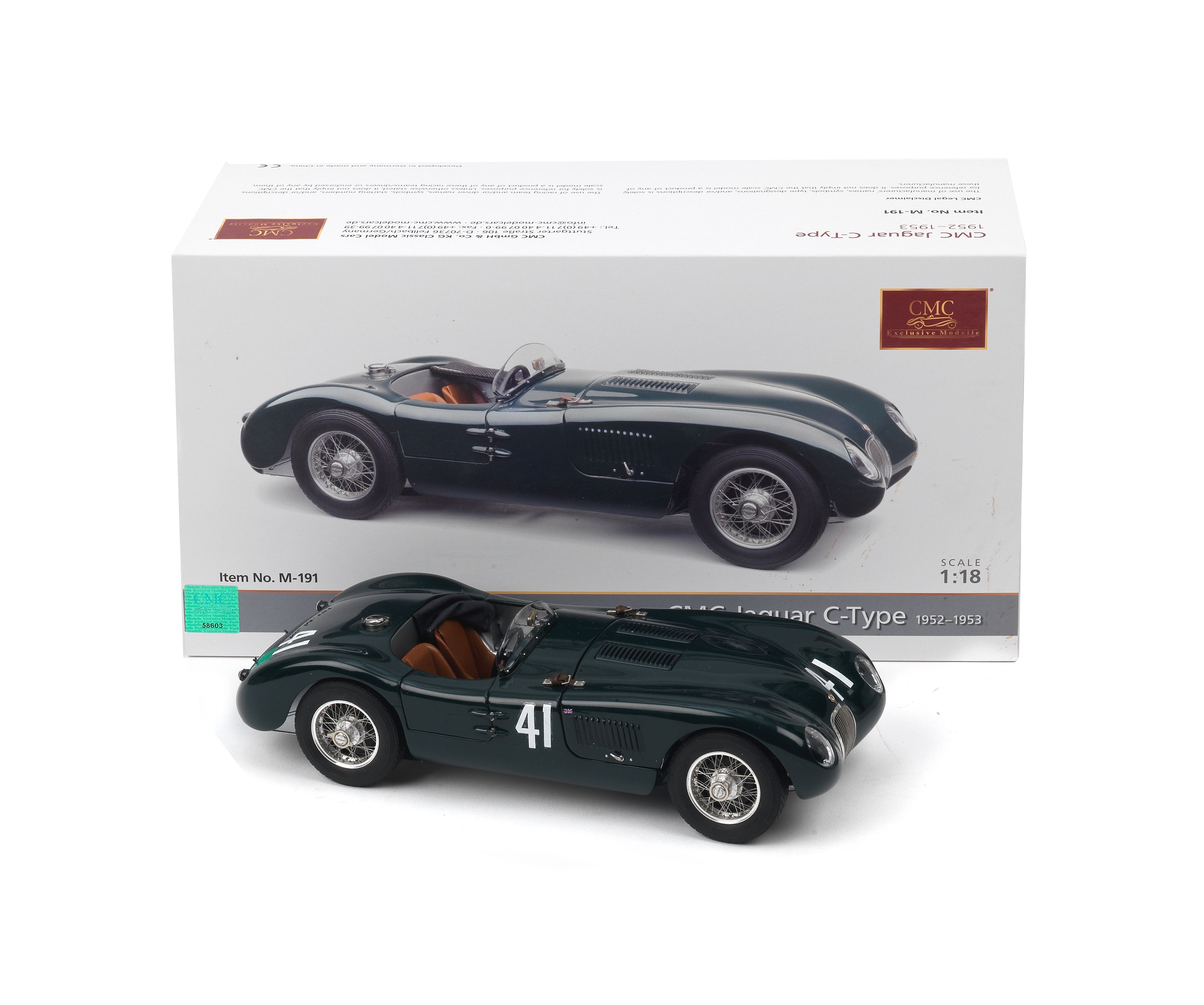 Bonhams Cars : A boxed 118 scale 1952-1953 Jaguar C-Type model, by CMC ...