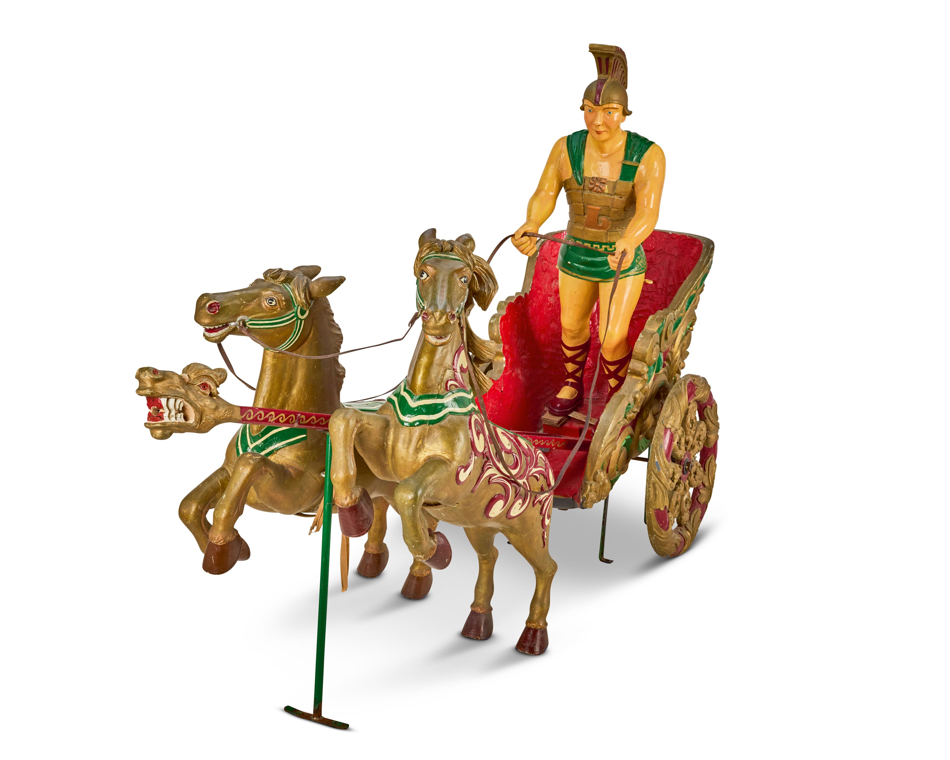 Bonhams : An English carved and painted Ben Hur spinner centre ...
