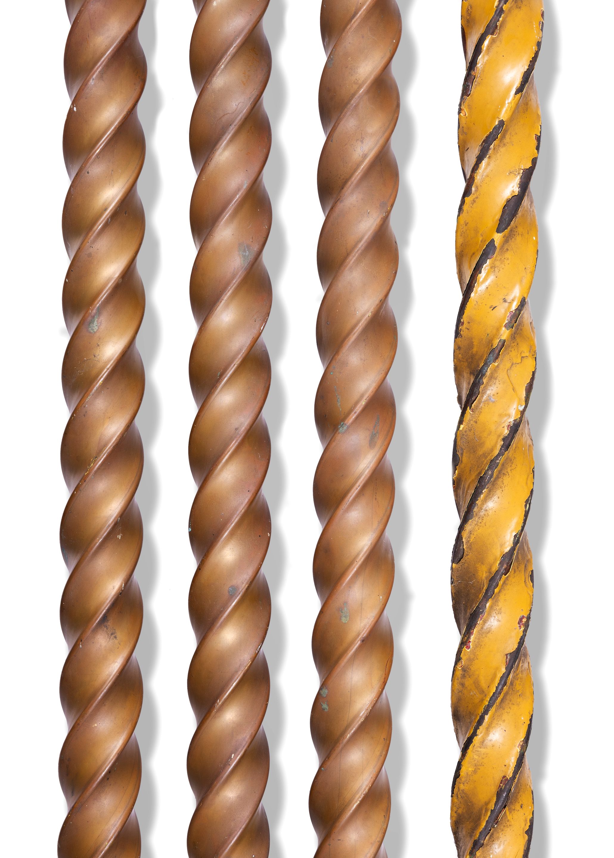 Bonhams : A collection of six sections of fairground barley-twist poles (6)