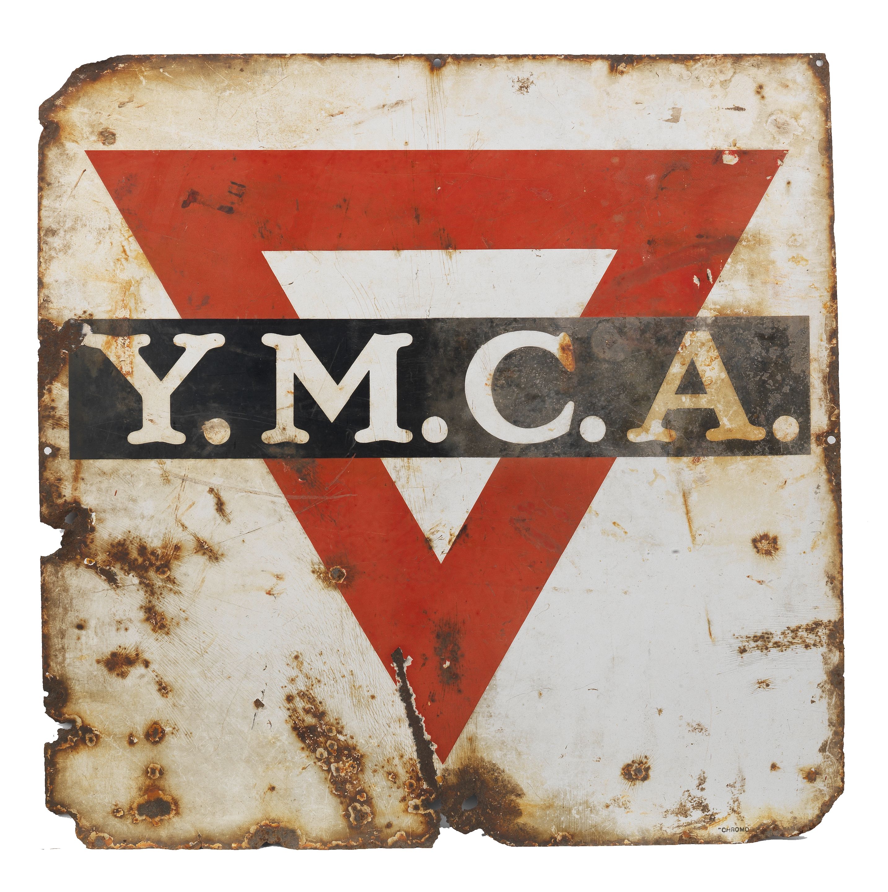 Bonhams Cars : A YMCA enamel sign,
