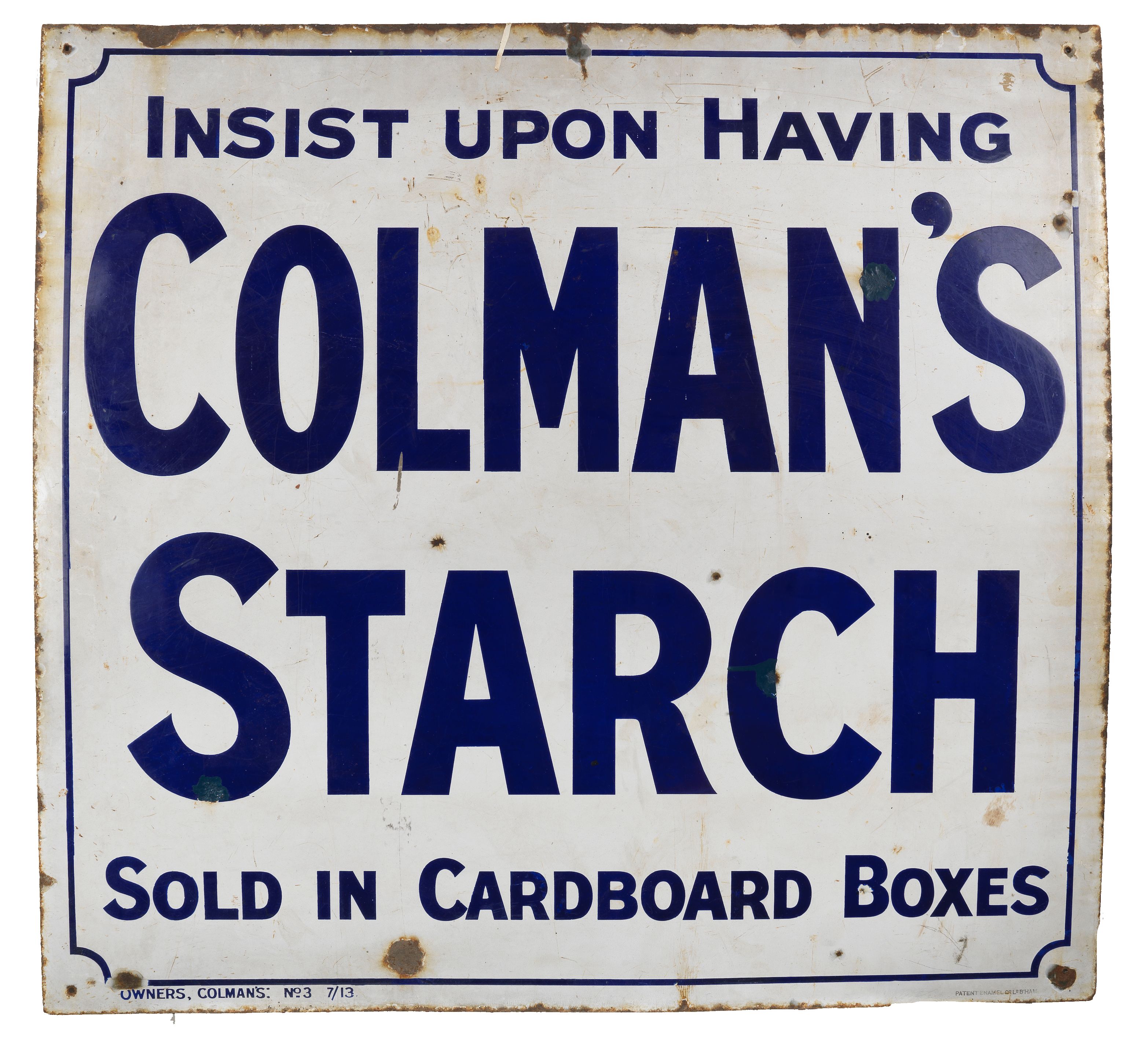 Bonhams Cars : A Colman's Starch enamel sign,