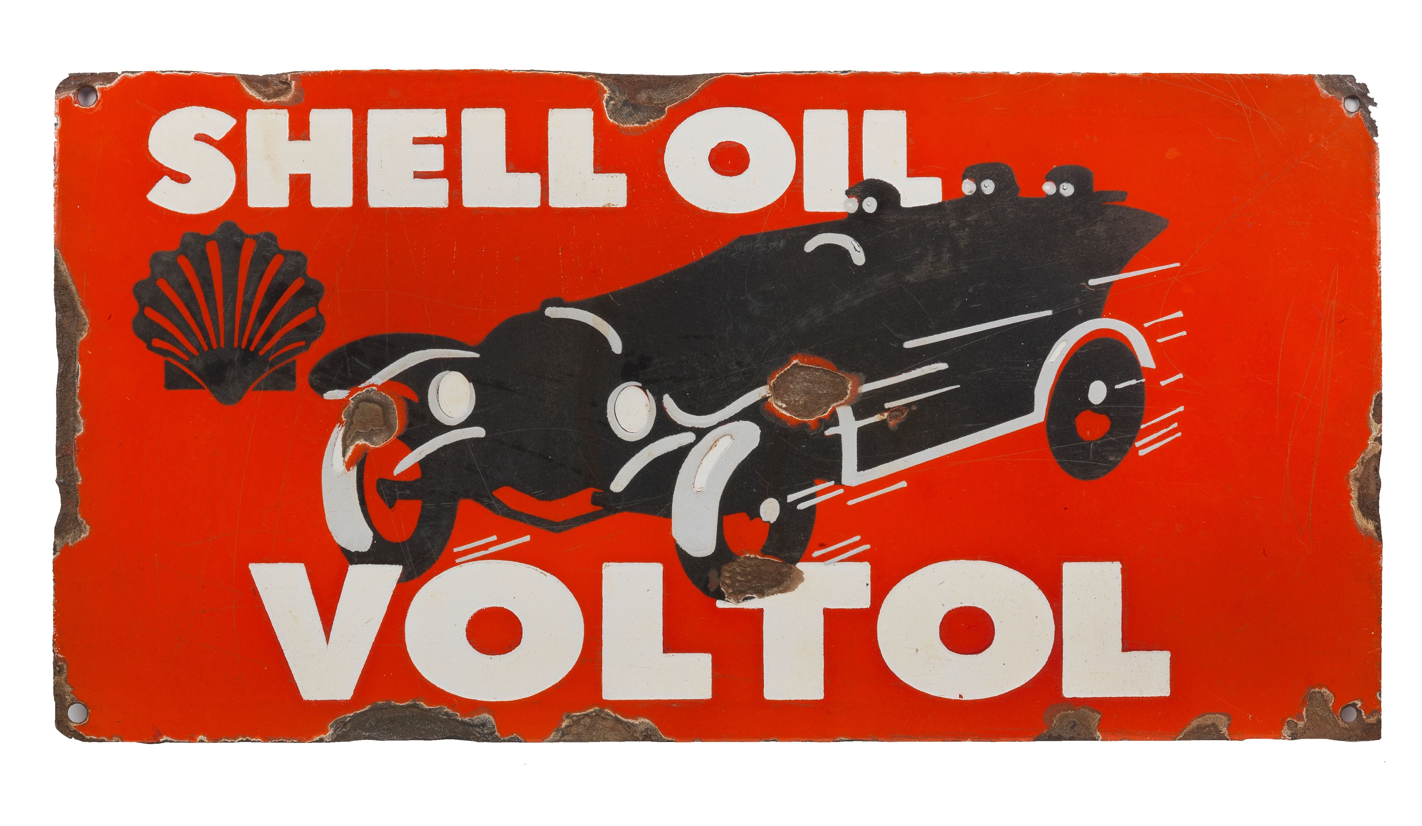 Bonhams Cars : A replica 'Shell Oil Voltol' enamel sign,