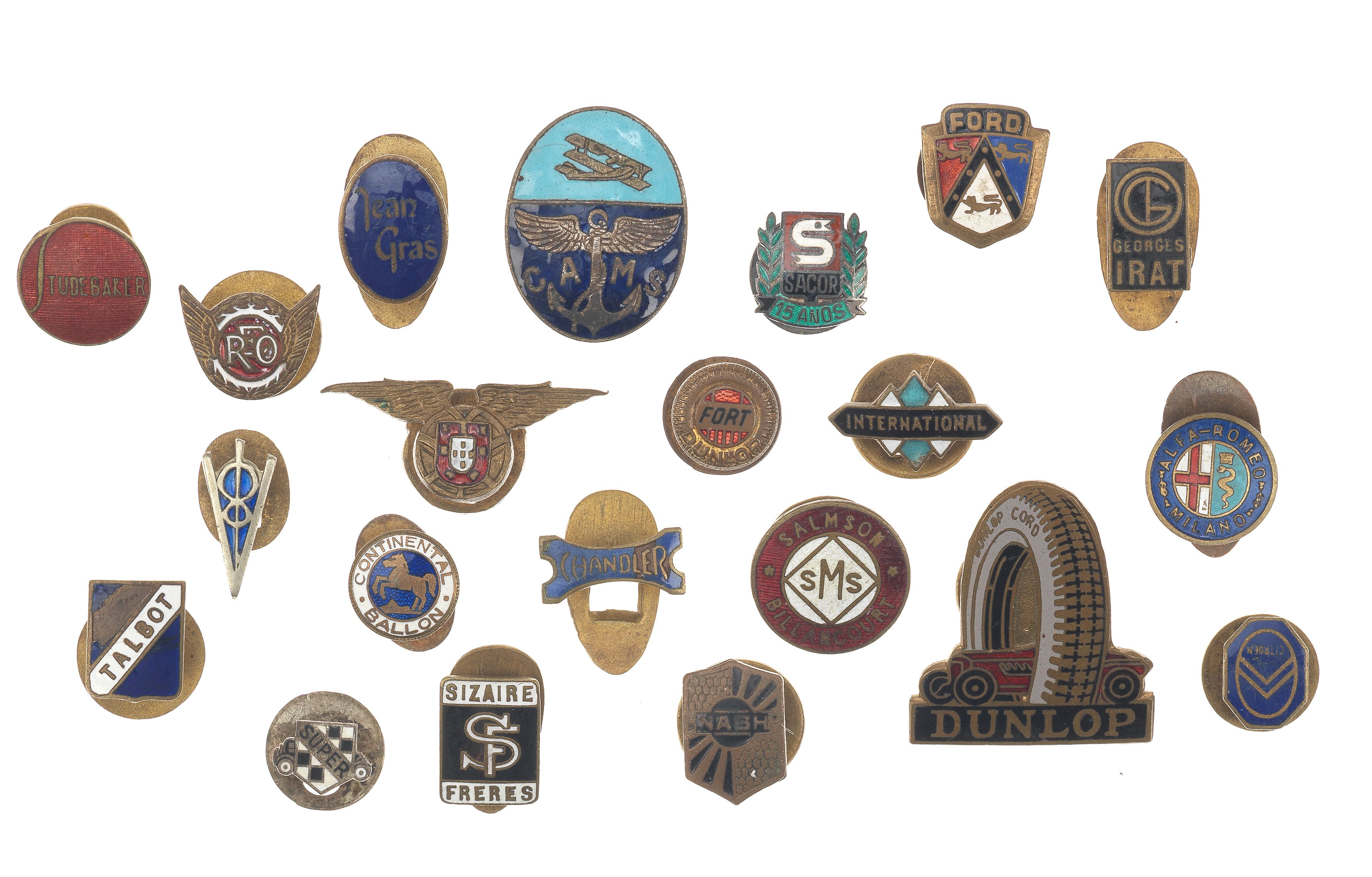 Bonhams Cars : Assorted enamel lapel badges, ((Qty)