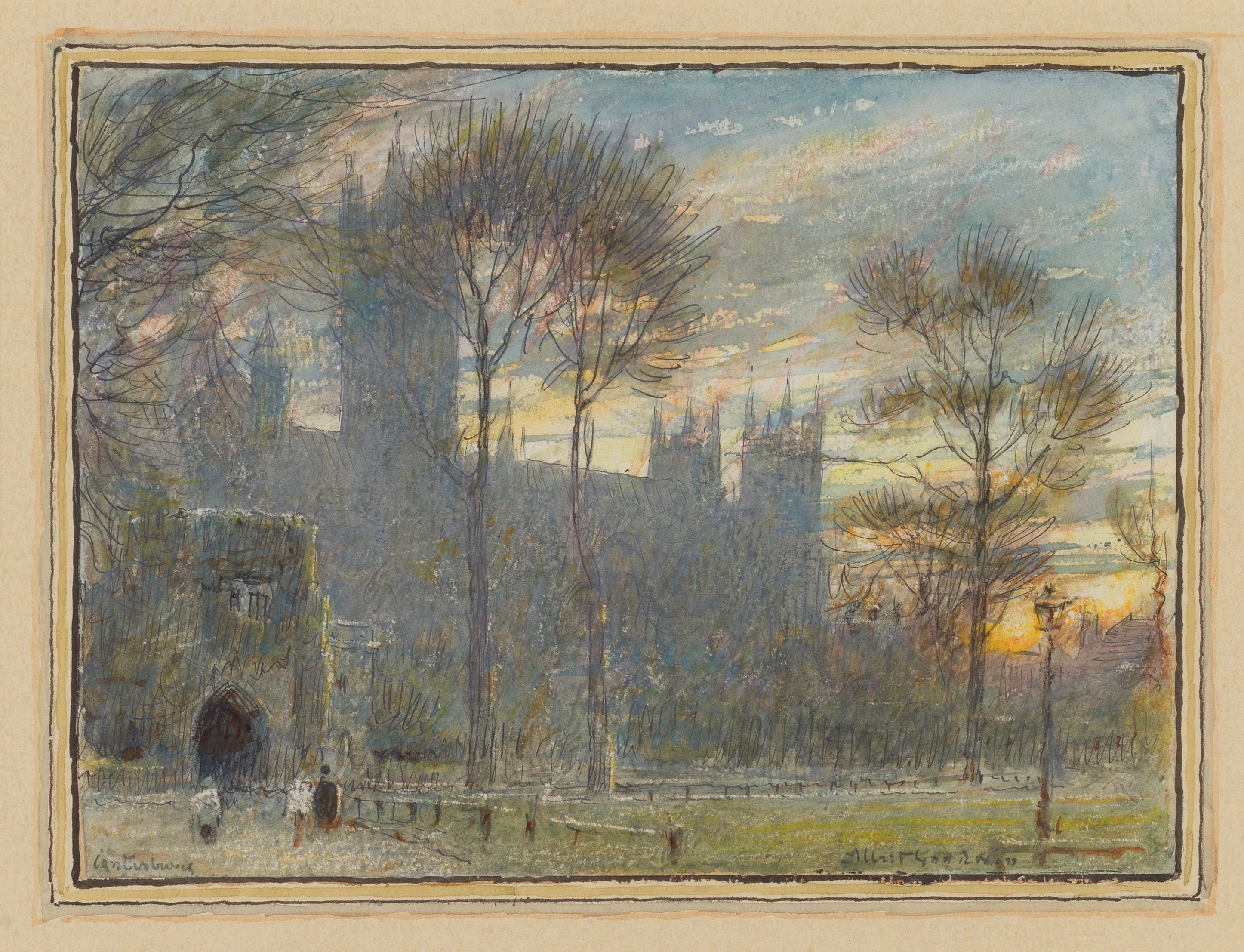 Bonhams : Albert Goodwin, RWS (British, 1845-1932) Canterbury Cathedral
