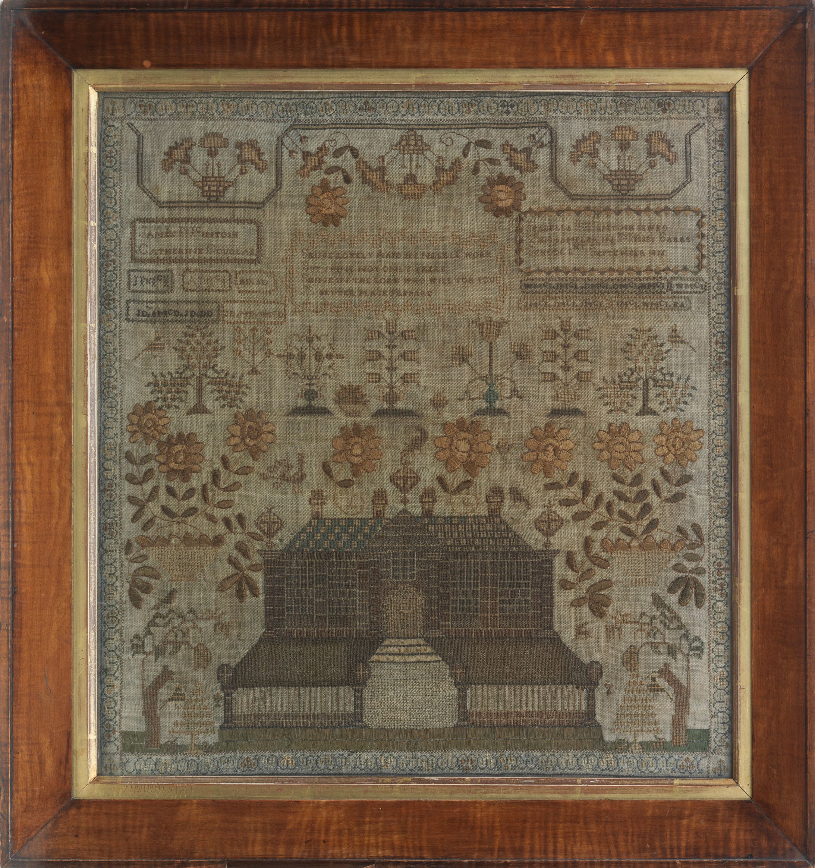 Bonhams : An early 19th century sampler worked by Isabella McIntosh