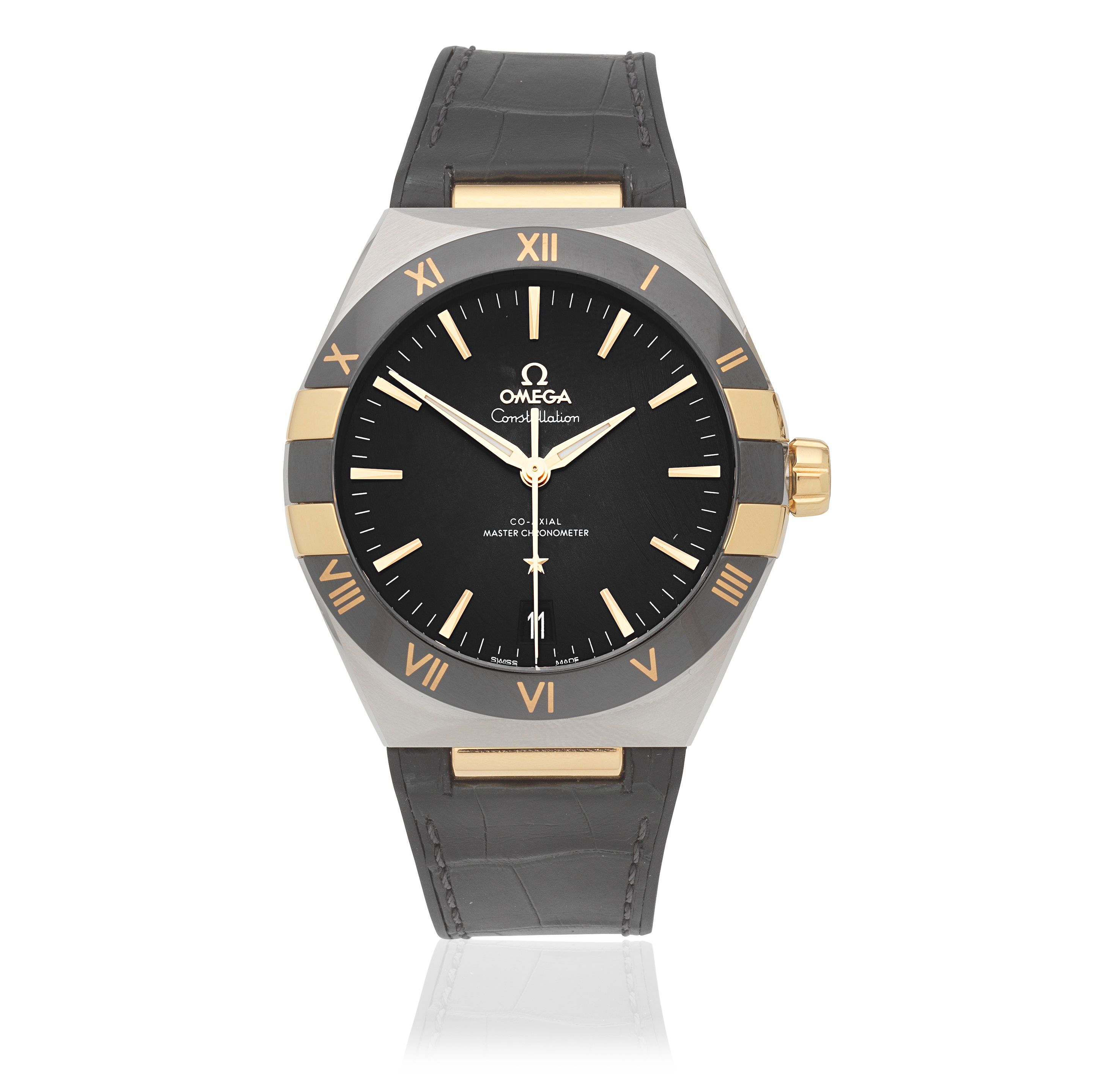 Bonhams : Omega. A stainless steel and 18K gold automatic calendar ...