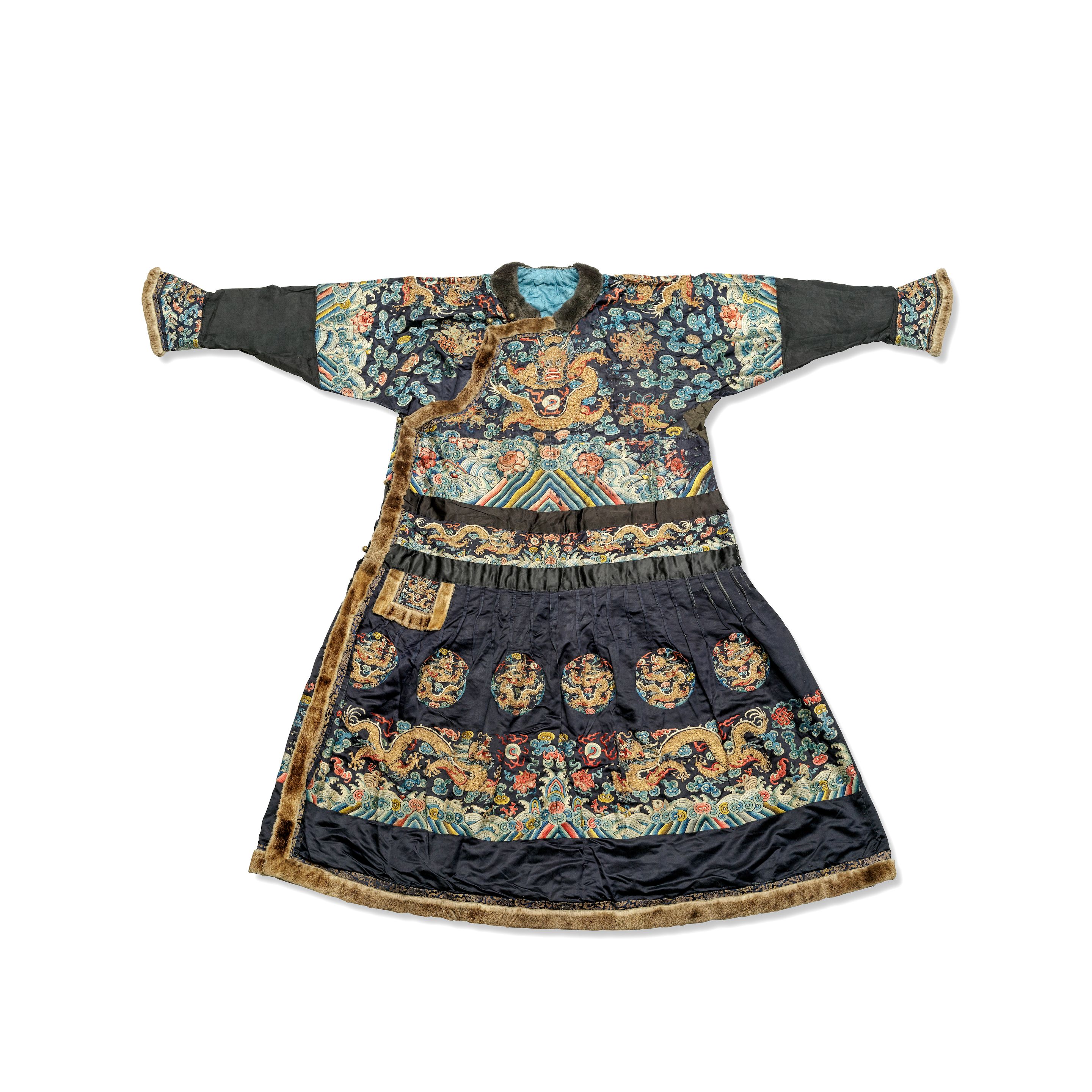 Bonhams : A MIDNIGHT-BLUE GROUND FORMAL 'DRAGON' ROBE, CHAOPAO Late ...
