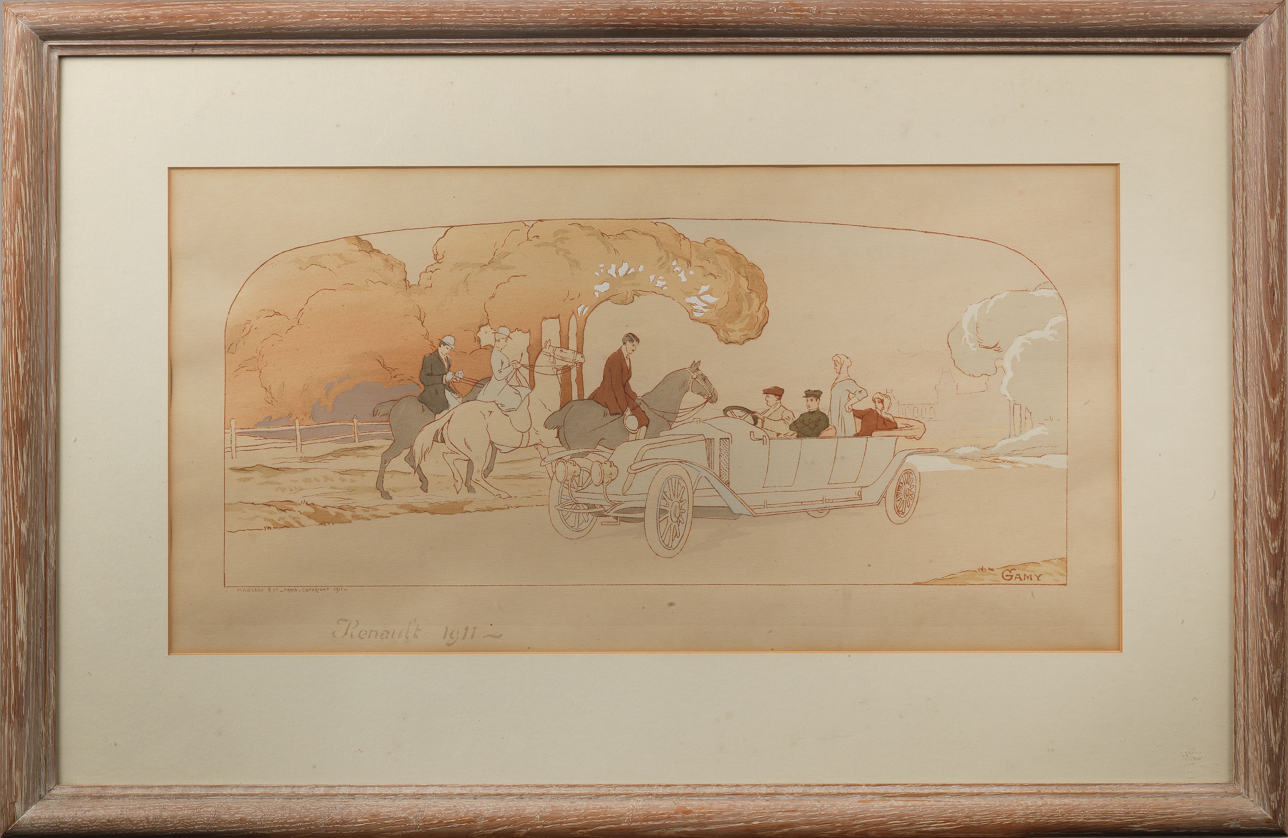 Bonhams Cars : 'Renault 1911', a pochoir hand-coloured lithographic ...