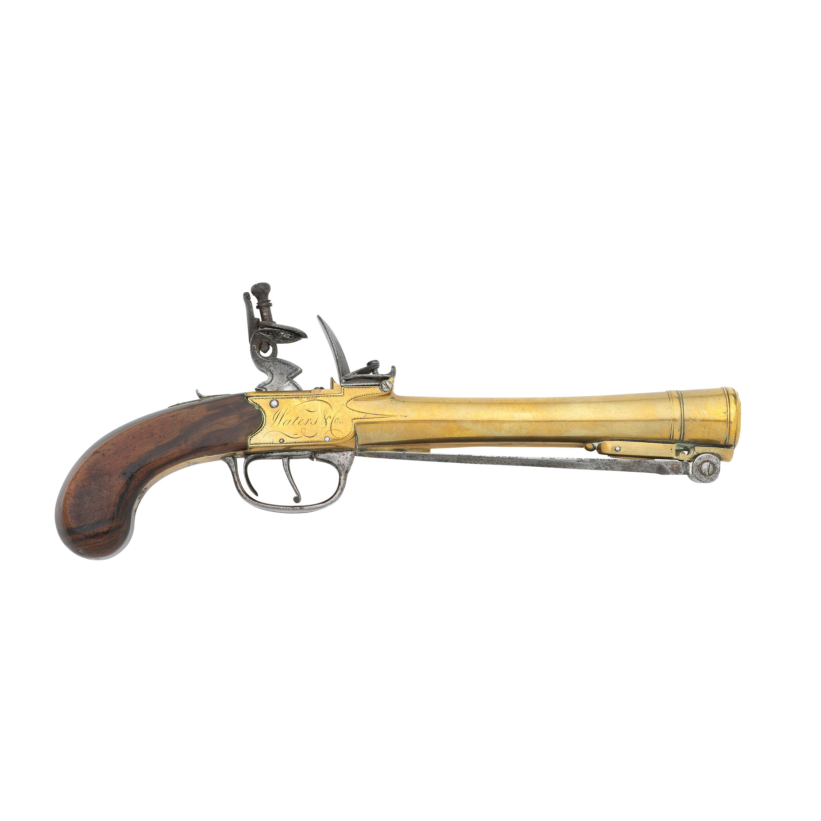 Bonhams : A Rare Waters Patent Flintlock Box-Lock Blunderbuss-Pistol