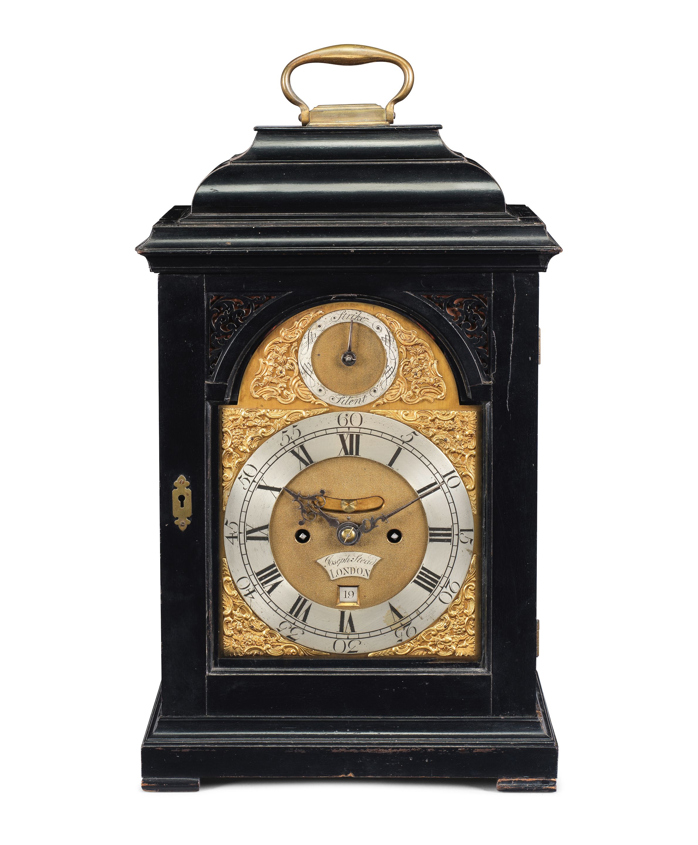Bonhams : A second half of the 18th century ebonised table clock Joseph ...