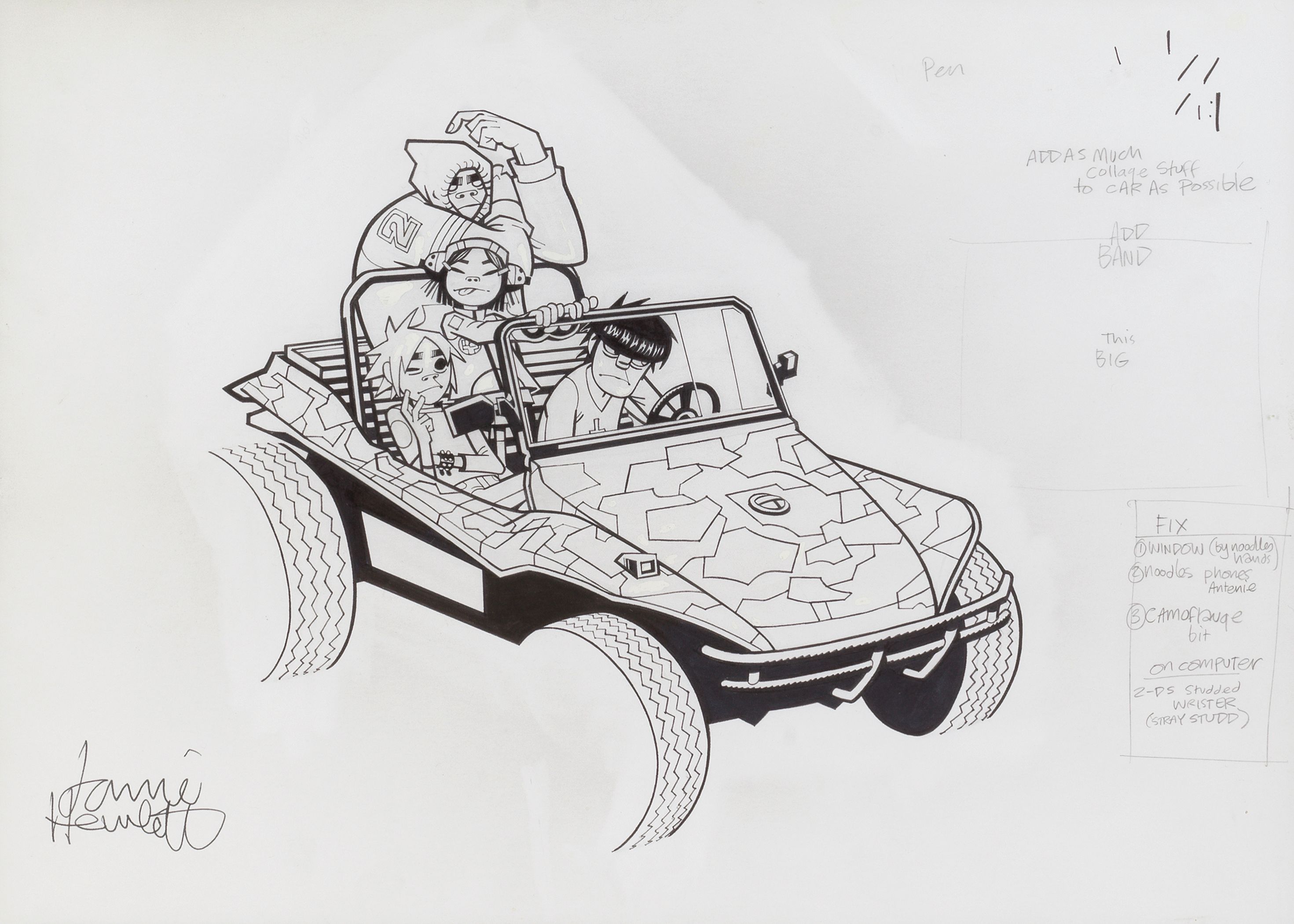 Bonhams : Jamie Hewlett (born 1968) Gorillaz Debut Album Cover Artwork ...