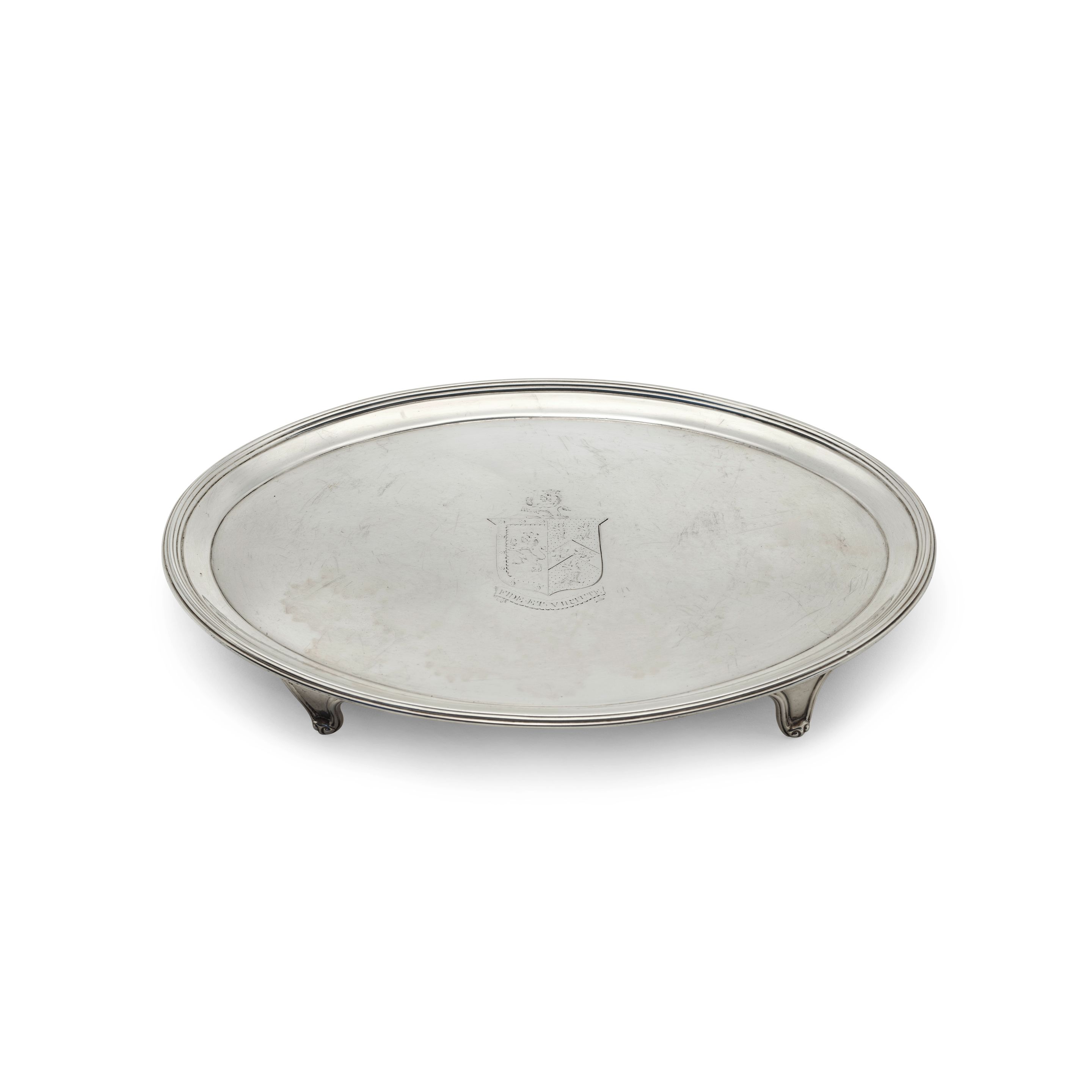 Bonhams : A George III silver card tray John Crouch I & Thomas Hannam ...