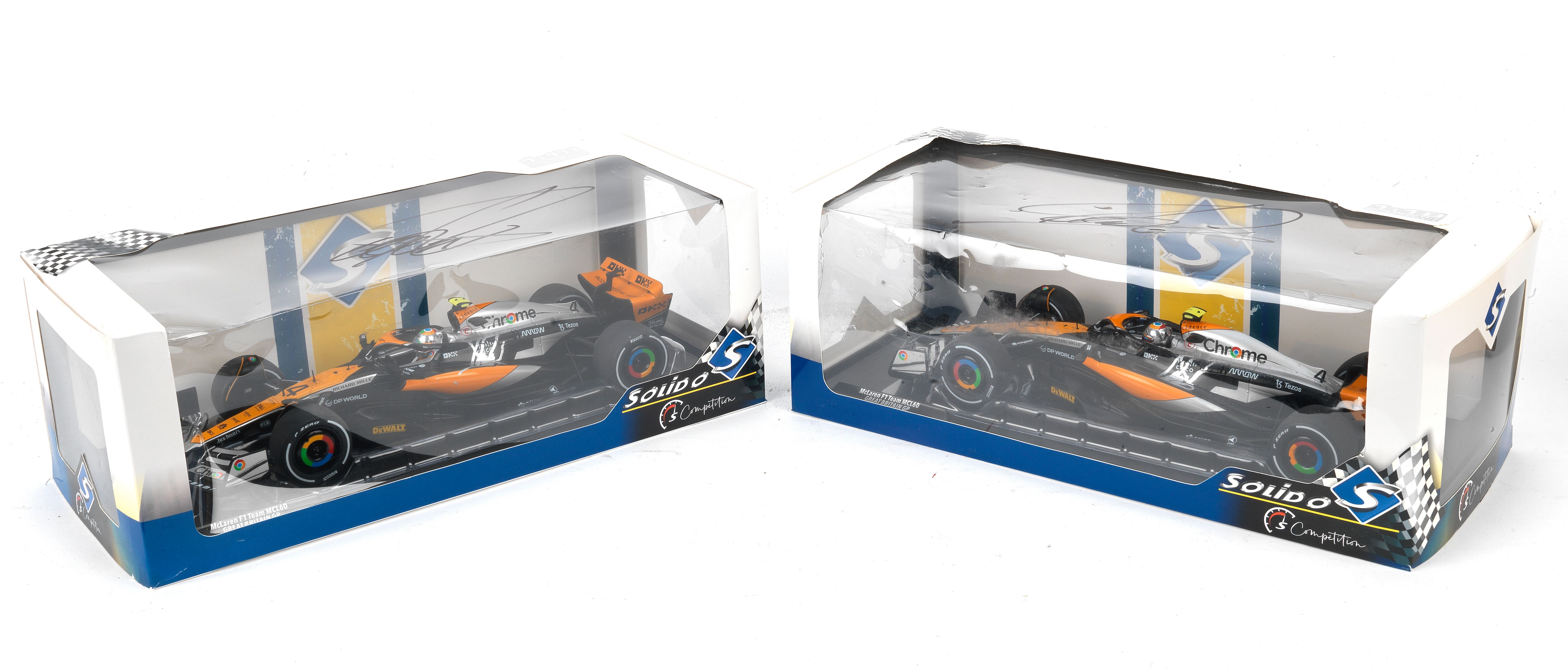 Bonhams Cars : Two signed 118 scale models of the McLaren MCL60, by ...